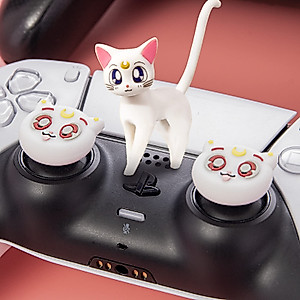 Switch Pro Controller Thumb Grips, Cute Moon Cat Thumb Grips for Switch Pro Controller, PS5 Controller, PS4 Controller, Xbox Controllers