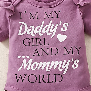 Renotemy Infant Girl Clothes Newborn Outfits Gifts Short Sleeve Romper Pants Set 0-3 Months Baby Girl Clothes Outfit Sets