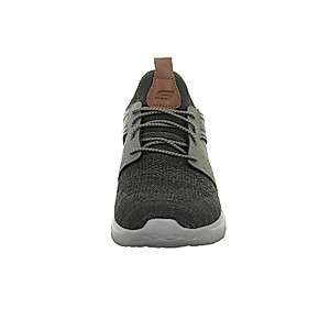 Skechers Men's Delson 3.0-Cicada 210238 Knitted Bungee Lace Slip On, Black/Grey, 10