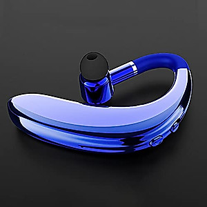 Heave Bluetooth V5.0 Headset,Wireless Earpiece 120 Hours Standby Time Handsfree Single Ear Business Earphone Ear Hook with Noise Canceling Mic for Workout Driving Home Office Blue