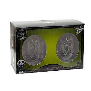 DisneyWorld Co Nightmare Before Christmas Collectible Wine Glass Set (Jack & Sally)