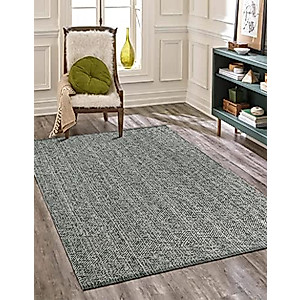 LEEVAN Washable Area Rug 4x6, Hand-Woven Cotton Living Room Rug, Grey/Cream Braided Bedroom Rug, Farmhouse Indoor/Outdoor Floor Carpet for Patio, Nursery, Office, Playroom, Dining Room