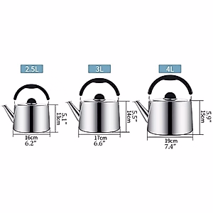 Tea Kettle Stovetop Whistling Tea Kettle Stainless Steel Whistling Tea Kettle Stove Top Kettle Teapot With Ergonomic Handle For Home Stove Top Kettle Tea Kettle for Stove Top