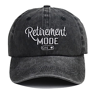 Retirement Gag Gifts for Women Men, Adjustable Vintage Cotton Retired Hats, Funny 50th 60th 70th 80th 90th Birthday Baseball Cap for Mom, Dad, Grandma, Grandpa, Friends, Teacher, Army, Police Black