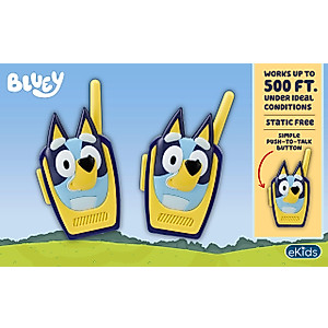 ekids Bluey Toy Walkie Talkies for Kids, Indoor and Outdoor Toys for Kids and Fans of Bluey Toys for Boys and Girls