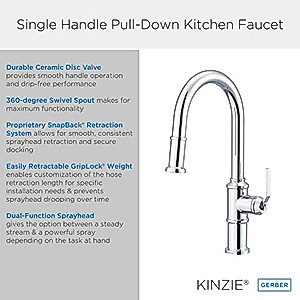 Gerber Plumbing Kinzie Kitchen Faucet with Pull Down Sprayer