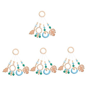 Kisangel Baby Toy 16 pcs Crib Gym Girls Wood Decor Hanging Baby Newborn Kids Seat Cot Toy Toys Infant Wooden Adorable Rattle Ster Car Rattles for Toddler Plaything Pendant Play Boys Bed Newborn Toys