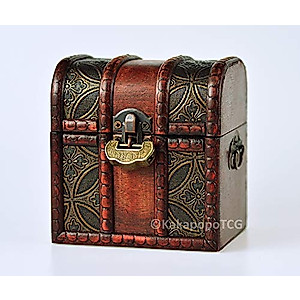 KakapopoTCG Elven Chest (Harmony) Lockable Wood Deck and Counter Box Trading Cards MTG Magic FaB TCG YGO PTCG EDH Commander Box Dice Box DnD Spell Card Box