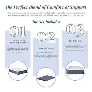 Greaton 13 Inch Foam Encased Mattress with Eurotop and 8 Inch Box Spring, Innerspring Mattresses for Pressure Relief, Comfortable Sleep, Supportive, Motion Isolation, Full XL