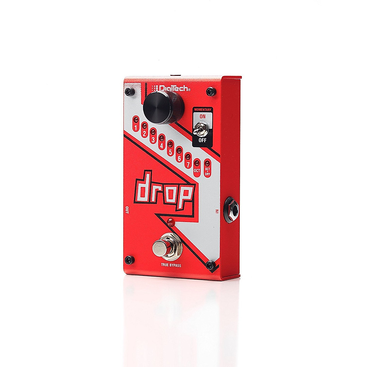 Digitech DROP Polyphonic Drop Tune Pitch-Shifter Pedal Bundle with 2 Patch Cables, 2 Instrument Cables, and 6 Dunlop Picks