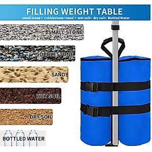 Jorohiker Canopy Weight Bags Set of 4, 1680D Heavy Duty Leg Canopy Weights Sand Bags for Pop up Canopy Tent,Instant Outdoor Sun Shelter Canopy,Patio Umbrella