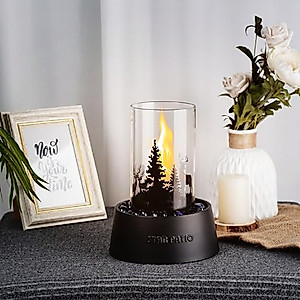 STAR PATIO Tabletop Fire Pit - Fire Bowl with Fire Glass, Ethanol Fire Pit, Unique Design Mini Personal Fireplace for Indoor & Garden - Bio Ethanol Fuel, Decor Birthday Gifts, FB001