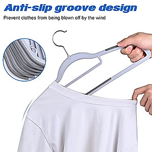 Heavy Duty Standard Plastic Hangers 50 Pack with Non-Slip Design,360°Swivel Hook Space Saving Organizer for Bedroom Closet,Shirts,Pants,Strong Enough for Coat