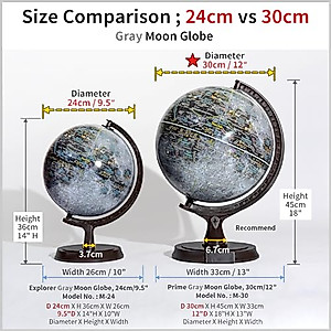 Mapsoft Expolorer Moon Globe, 24cm/9.5", M-24, Lunar Globe, Moon Map, Lunar Map