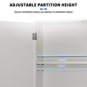 Qimu Bathroom Wall Cabinet White Wall Mounted Bathroom Storage Cabinet, Wooden Medicine Cabinet with 2 Doors Hanging Cabinet, Floor Standing Storage Cupboard with Adjustable Shelf, 23.6 x 6 x 20 inch