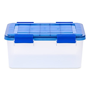 IRIS USA 5Pack 19qt WEATHERPRO Airtight Plastic Storage Bin with Lid and Seal and Secure Latching Buckles