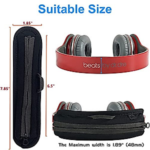 WISDING Universal Replacement Headband Cushion Pad Cover Protector Compatible for for ATH-M50X, Beats Solo 2/3,QC 35i/35ii, QC25, Studio 2/3 Headphones,Headband Cover Cushion Protector Pad (Black)