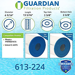 Guardian Filtration - Pool Spa Filter Replacement for Unicel c-6375, Pleatco PWWDFX75, Waterway 75 sq ft DYNA-FLO XL | Upgrade to DynaFlo XL Skim Filter Cartridge