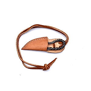 Silver Edge Knives Hand Forged Neck Knife with sheath, Celtic Pocket Knife Hand Made Vintage Forged Necklace Knife Antiquity Medieval Neck Knife fixed blade Pocket Knife