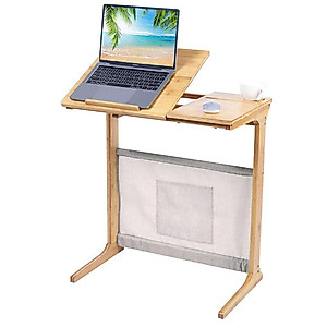 VBSQ Bamboo Laptop Desk Table End Side Table Angle Adjustments Top Tray Home Office Mikalo Home Office Office Furniture Standing Desk Computer Desk Stand up Desk Gaming Desk Standing Desk Office