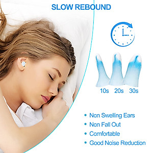 Ear Plugs for Sleeping Noise Cancelling - Hush Plugz 10 Pairs 40db Foam Earplugs Noise Reduction, Reusable and Ultra Soft Hearing Protection for Snoring, Work, Shooting and All Loud Events