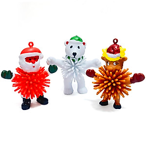 12Pcs Christmas Mini Porcupine Toys,Squeeze Toys Stress Relief Boys Balls Fidget Toy for Kids Christmas Party Favor,Christmas Decor(Christmas)