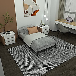 LUKIROYAL Sturdy Low Twin Bed Frame - Metal 7-Inch Platform Base with Steel Slats - Easy Assembly, Noise-Free, No Box Spring Needed - Non-Slip - Black