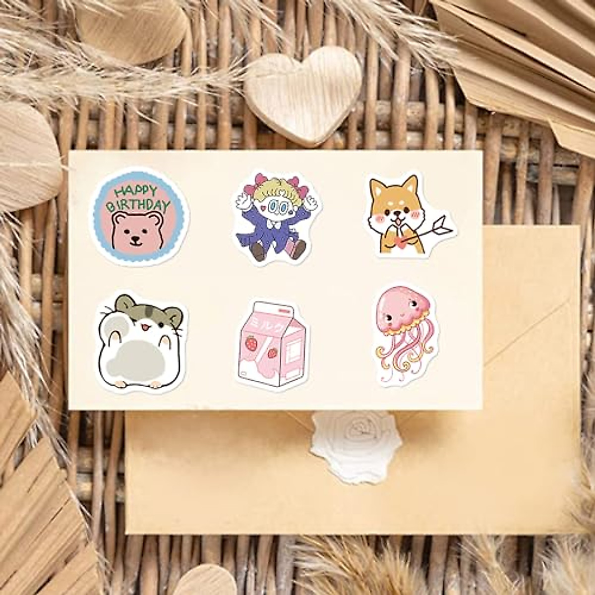 300 PCS Cute Stickers Vsco Stickers for Water Bottles Waterproof Cute Stickers for Kids Teens Girls Aesthetic Vinyl Stickers for Water Bottles Flask Phone Laptop Skateborad Stickers, Sticker Pack