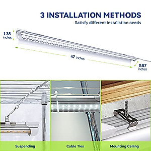Monios-L Led Grow Lights for Indoor Plants Full Spectrum,T8 4FT 84W(2x42W) 5000K Growing Strips for Seedlings,Hanging Sunlight Replacement with Reflectors,2-Pack