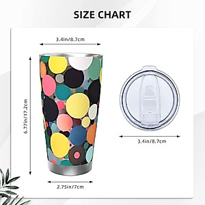 WXZYFP Car cup (single silver rim), can use a straw or drink directly, easy to use.Abstract painting of circles