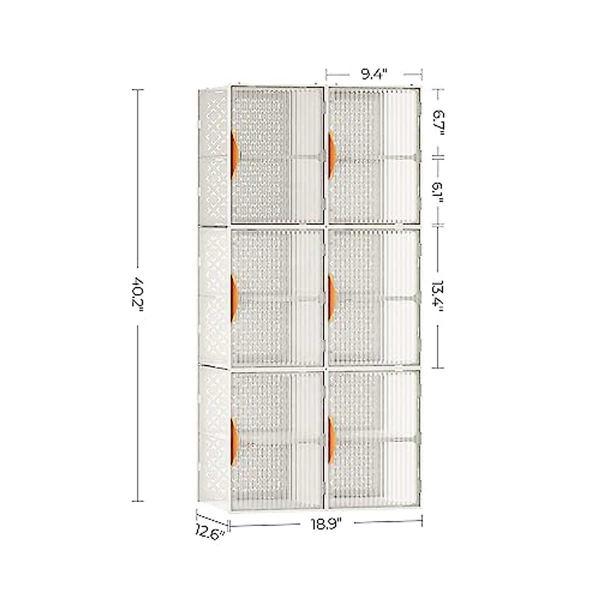 DINMO 6 Packs Shoe Box with Dividers, 12 Pairs, Clear Shoe Storage Organizer, Space Saving for Closet, Visualization, Foldable, White Transparent