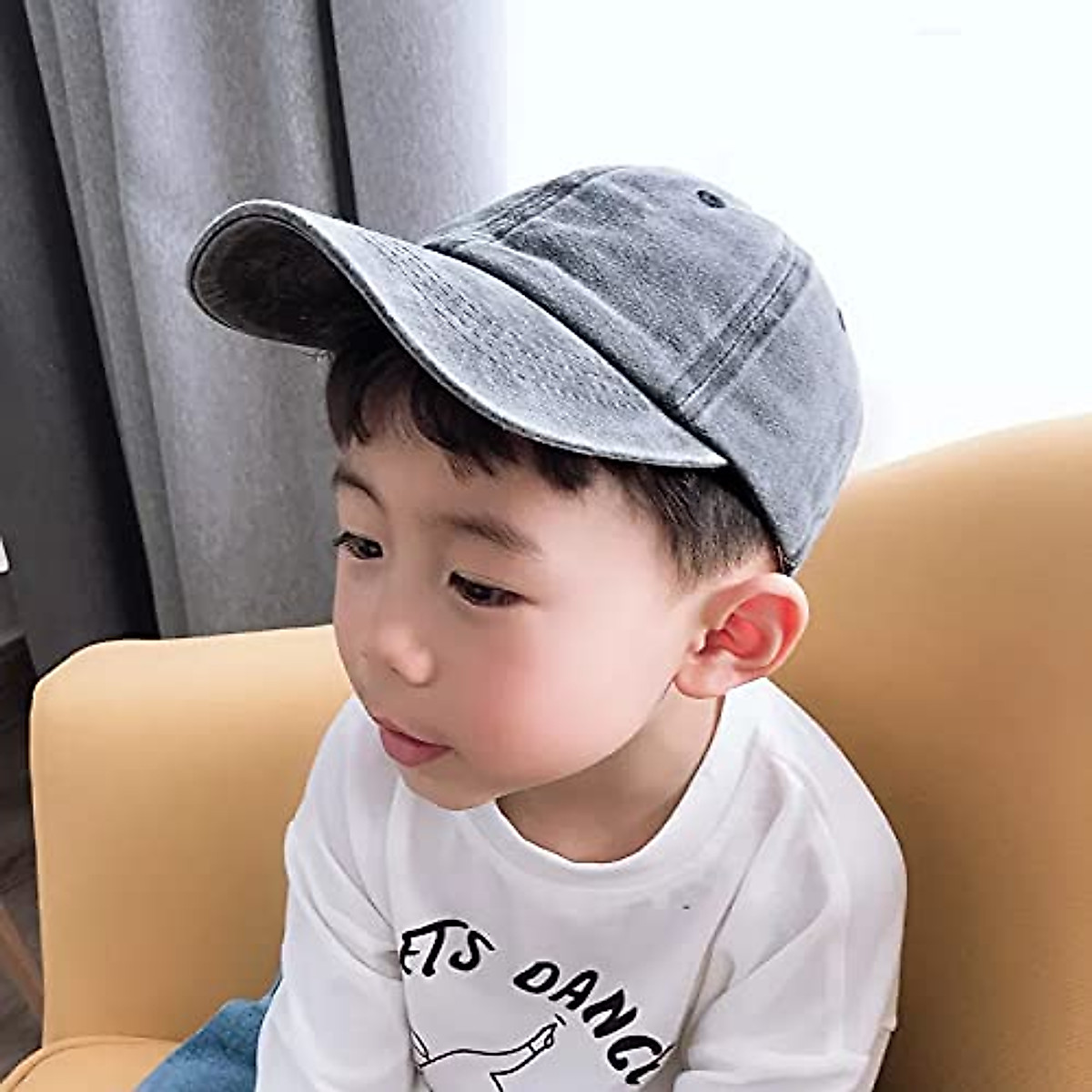 Kids Solid Cotton Baseball-Hat - Baby-Boys Washed Cotton Baseball Hats Toddler Infant Baseball-Cap for 2-7 Years (Navy, 2-7years)