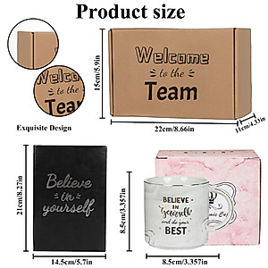 New Employee Welcome To The Team Gift Sets Employee Appreciation Gift Sets Includes Coffee Mug Greeting Card Key Chain Multifunctional Pen Notebook Note Towel Christmas Appreciation Gift for Worker