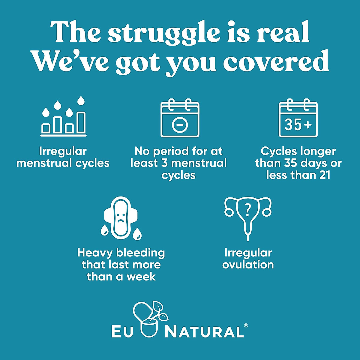 Regulate Menstrual Cycle Support – Hormone Balance for Women at Optimal 40:1 Myo-Inositol & D-Chiro Inositol – PCOS Supplement for Period Consistency, Menstrual & Ovulation Support – 90 Vegan Capsules