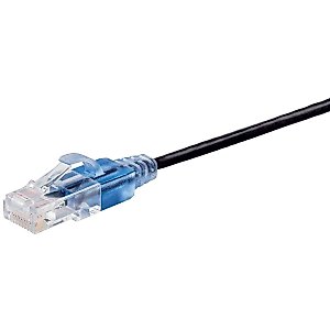 Monoprice Cat6A Ethernet Patch Cable - 50 Feet - Black (5 Pack) Snagless RJ45, UTP, Pure Bare Copper Wire, 10G, 30AWG - SlimRun Series