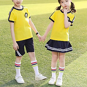 Snadulor 6-7 Years Old Kids Girls Boys Cotton Over Knee High Soccer Sports Team Socks,4 Pairs