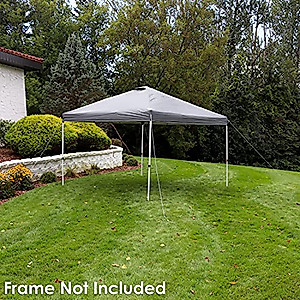 Sunnydaze 12x12 Foot Premium Pop-Up Canopy Shade with Vent - Heavy-Duty Square PU-Coated 150D Oxford Fabric Replacement Top for Canopy - Gray