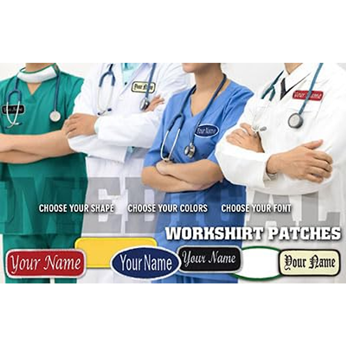Name Patches Uniform or Work Shirt, Personalized, Embroidered New Styles New Fonts! Multiple Sizes to Choose from. Same Day Ship.