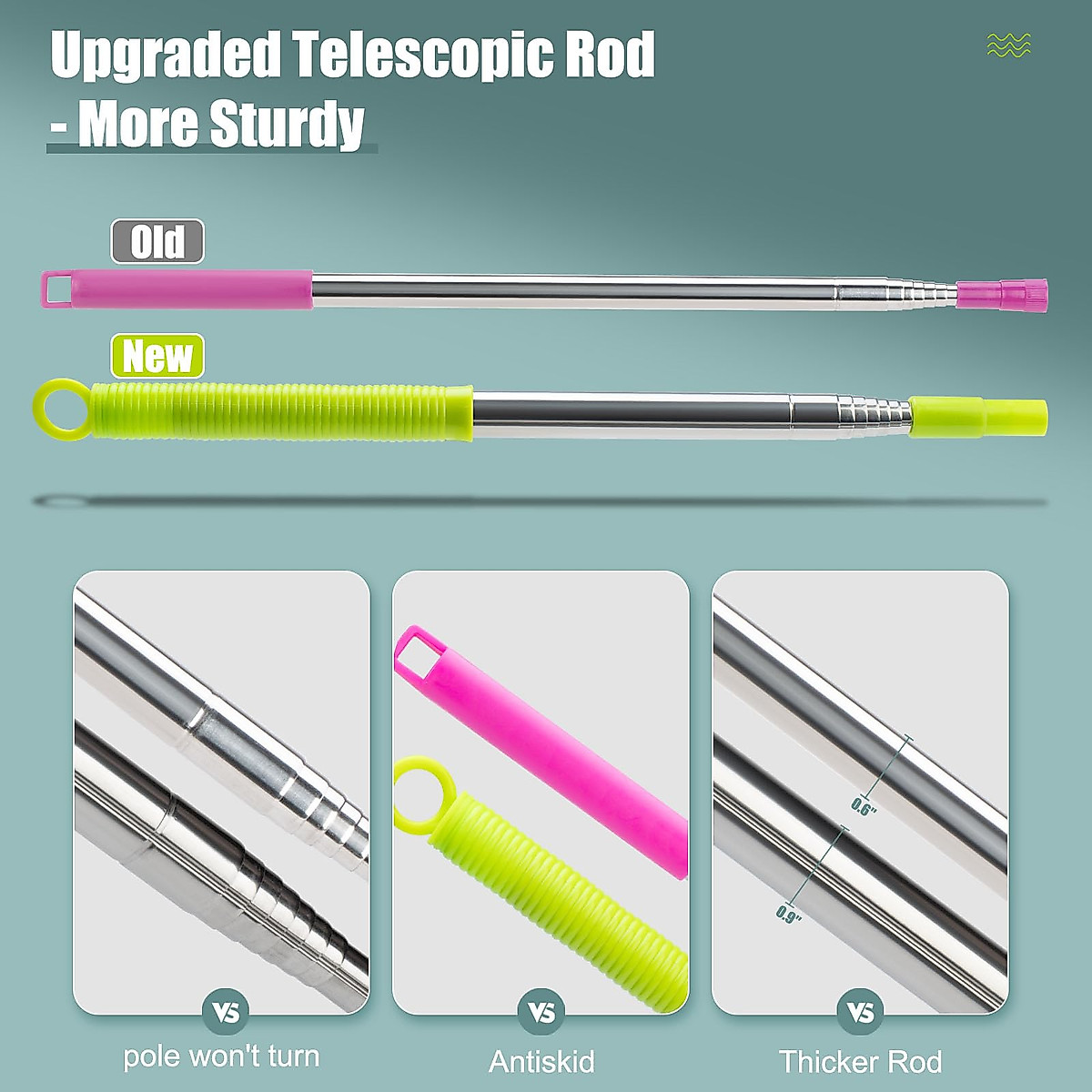 CALBEAU Dusters for Cleaning, Duster with 81 inch Extension Pole for Cleaning High Ceiling Fan, High Window, Sofa, Cobweb Duster for High Corner, 11 PCS Microfiber Duster Kit with Storage Bag