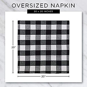 DII Buffalo Check Collection, Classic Farmhouse Tabletop Set, Napkin Set, 20x20, Orange & Black, 6 Piece