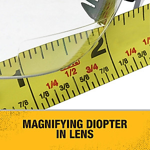 DEWALT DPG59 Reinforcer RX Bifocal Safety Glass - Black Frame/Clear Lens, 1.5 Diopter with protective sleeve