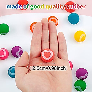 70 Valentine's Day Bouncy Balls Bulk Glow in The Dark Bouncy Balls for Kids 27 mm Mini High Bouncing Balls for Valentine's Day Party Favors for Small Game Prize Stocking Stuffer or Gift Bag Filler
