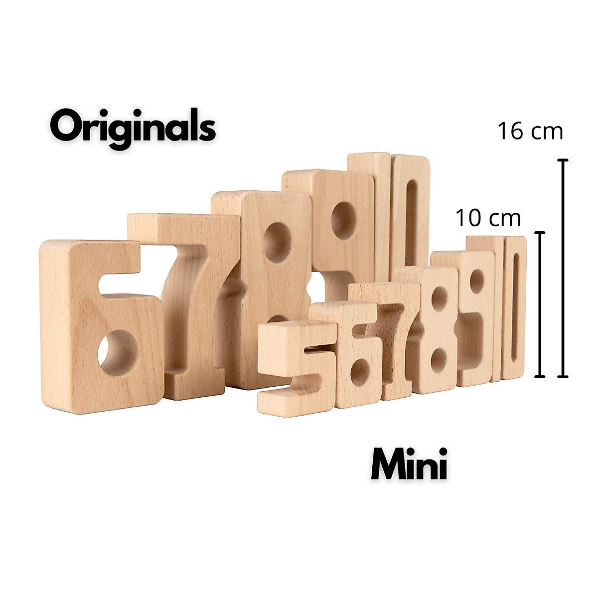 SumBlox Mini (Starter Set) - 38 Mini Math Building Blocks, STEM Solid Wood Educational Numbers. Includes Wooden Box, and 36 All-New Activity Cards.