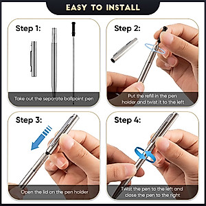 Chinco 2 Pieces Pocket Notepad Small Notebook Memo Pads Hardcover Father's Day Papa Gift Mini Journal Notepad with Refillable Lined Sheet and Ballpoint Pen Travel Journals, 5.4 x 3.4 Inch (Black)