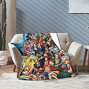 Anime Characters Blanket Flannel Fleece Blanket All Seasons Lightweight Air Conditioner Blanket Luxury Throw Blanket for Room Halloween Decorations Christmas Thanksgiving Gift 80"x60"