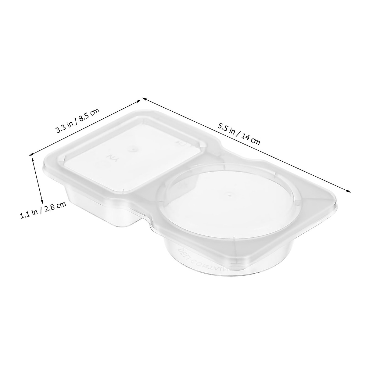 Gatuida Double Compartment Condiment Containers with Lids: 20PCS Disposable 2 Compartment Condiment Containers Seasoning Cup for Sauce Salad Travel Sampling