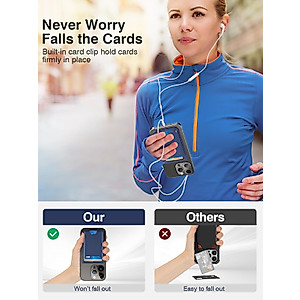 TopMade for Magsafe Wallet, Magnetic Wallet Card Holder with Adjustable Phone Stand, Leather Magnetic Phone Wallet for iPhone 15/14/13/12 Series, Open ID Window, RFID Blocking, Fit 6 Cards, Blue