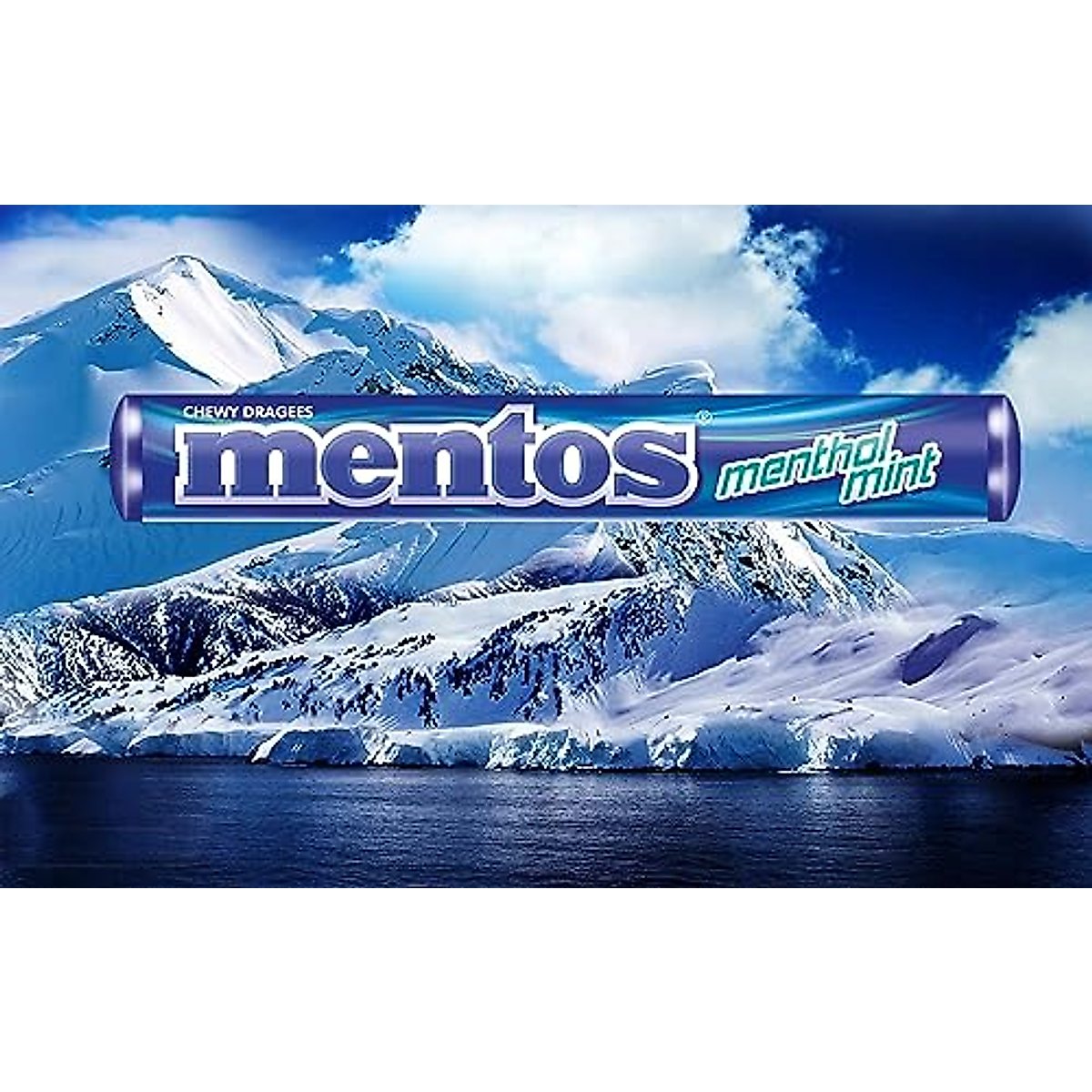 Menthol Mint Chewy Candy Rolls - Dragees Cooling Menthol and Smooth Non Melting Fun Party Travel Office 1.32 Oz Pack of 12