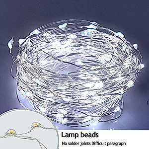 AFSEMOS Solar String Lights Outdoor, 2 Pack 200 LED 66 FT Solar Christmas Lights Outdoor Waterproof, 8 Modes Copper Wire Solar Fairy Lights for Xmas,Patio,Garden,Party Decorations(White Light)