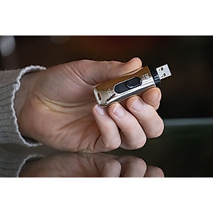 Dynon Metrics External SSD Flash Drive – External SSD Drive with Retractable USB-A Connectivity – Portable SSD for Travel, Office, Work from Home – Sleek and Durable Alloy SSD External Stick 256 GB